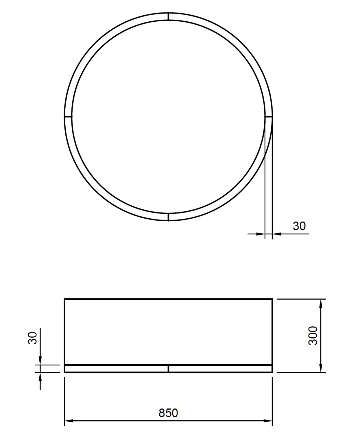 Wood Round LED 850x300 - Setup.lighting s.r.o.